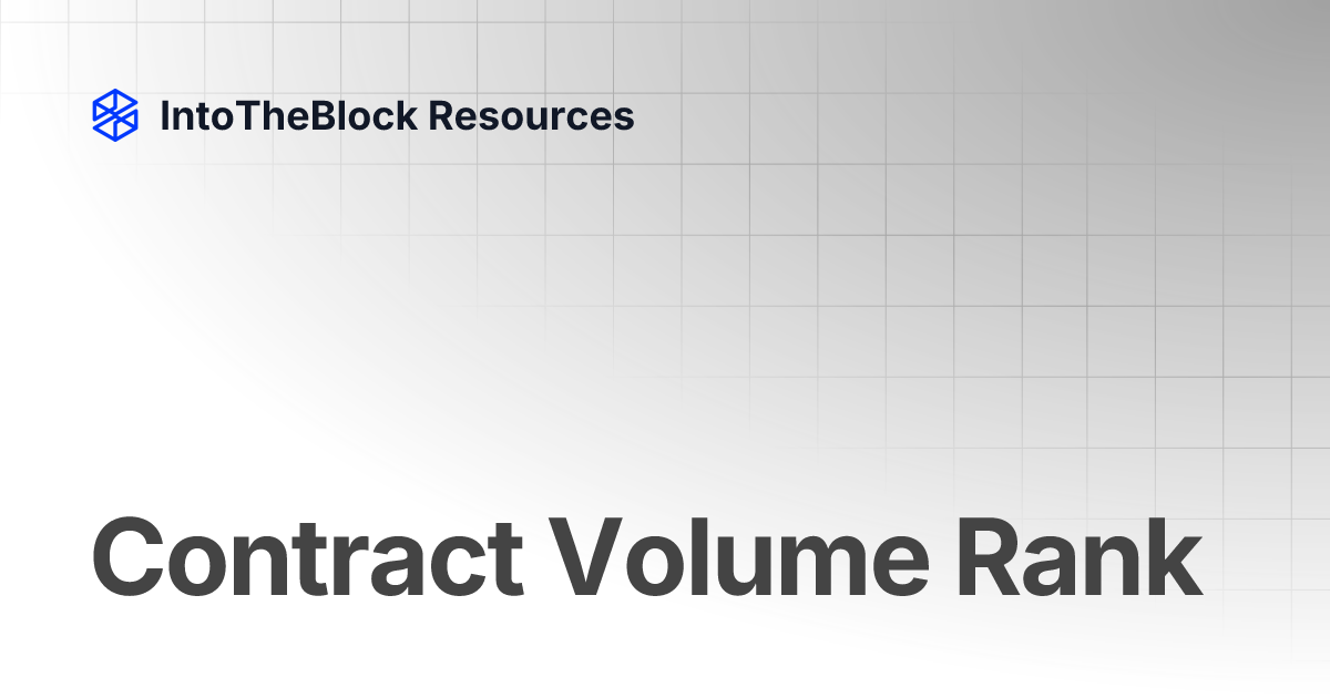 Contract Volume Rank | IntoTheBlock Resources