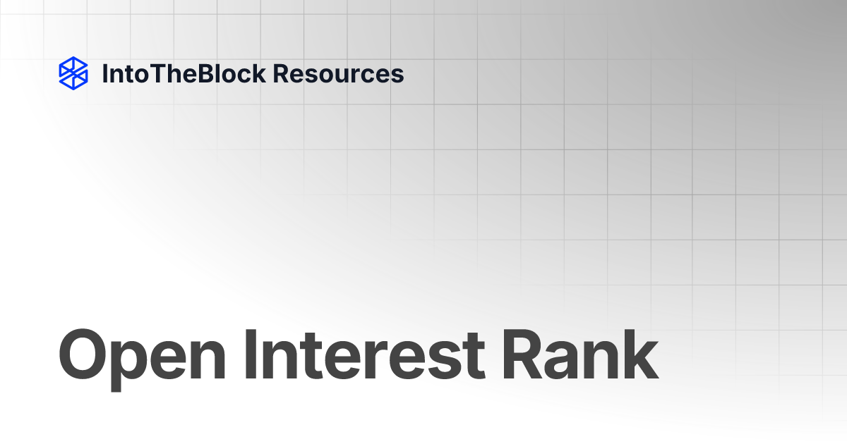 Open Interest Rank | IntoTheBlock Resources