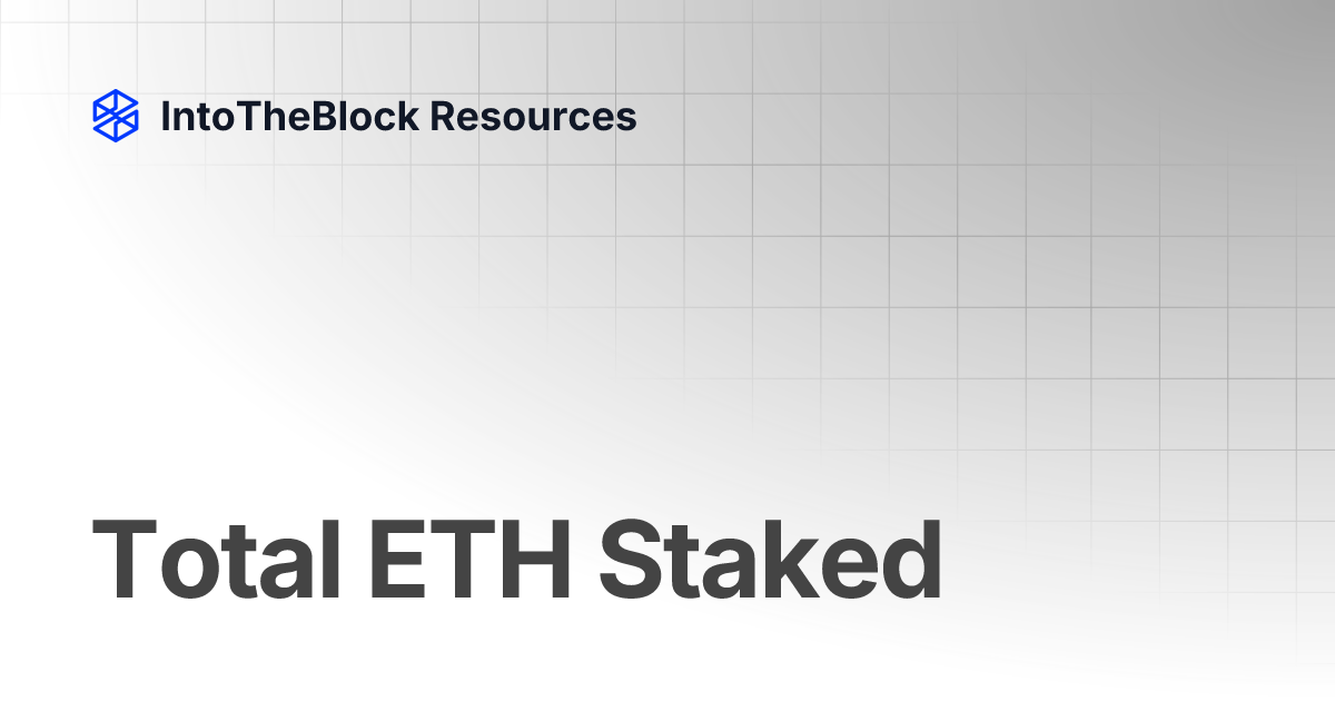 Total ETH Staked | IntoTheBlock Resources