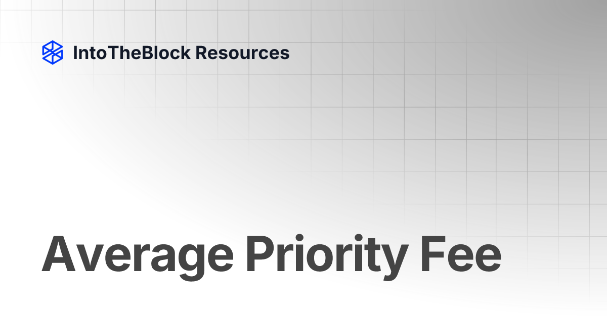 Average Priority Fee | IntoTheBlock Resources